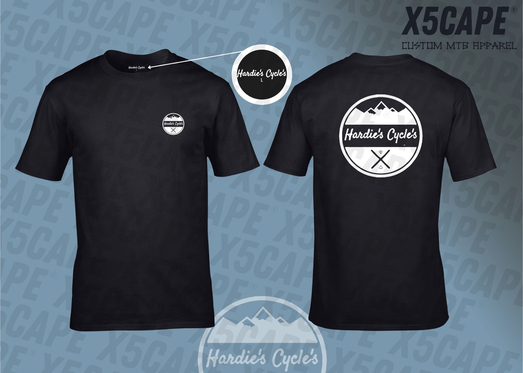 Hardie's Cycle's Custom T-shirts 2024 - All Colours – x5Cape