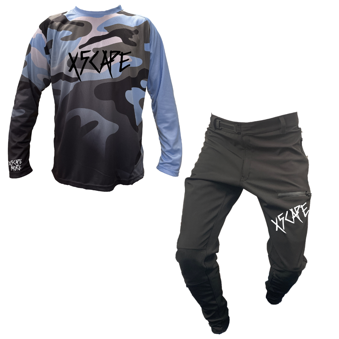 X5CAPE Airforce Blue Camo Fade Jersey Race Kit – x5Cape